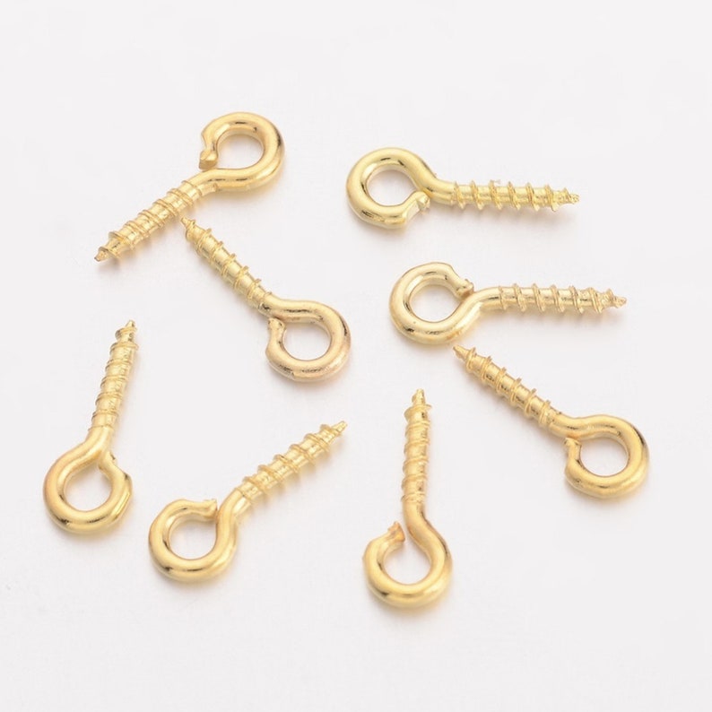 Gold Screw Eye Bail 10mm X 4mm - Etsy