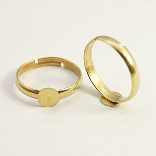 50pcs of Brass Ring Base With 6mm / 8mm / 10mm / 12mm Glue Pad - Etsy