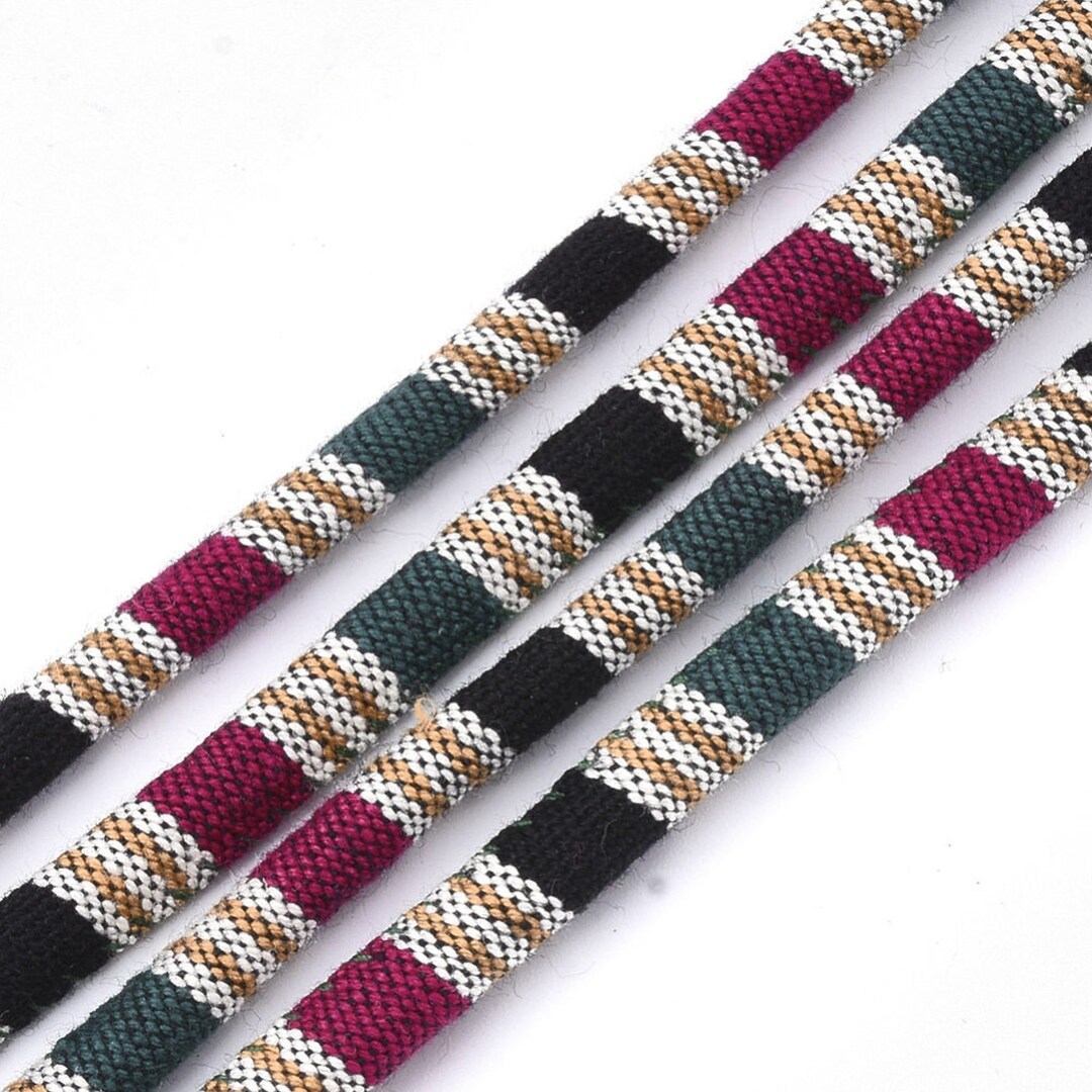 Evergreen & Berry Multi Round Embroidered Pattern Cloth Rope - Etsy