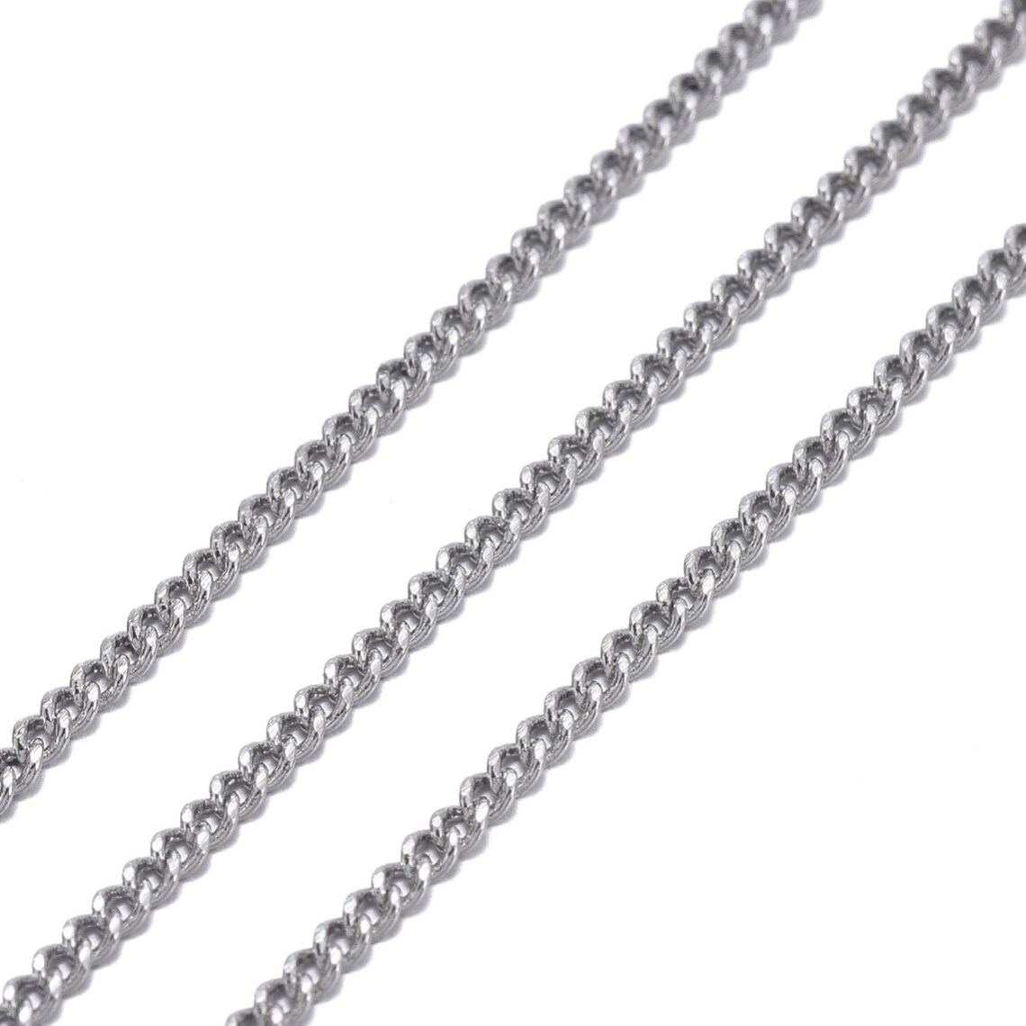 Silver Micro Tiny Side Twist Curb Chain | Etsy