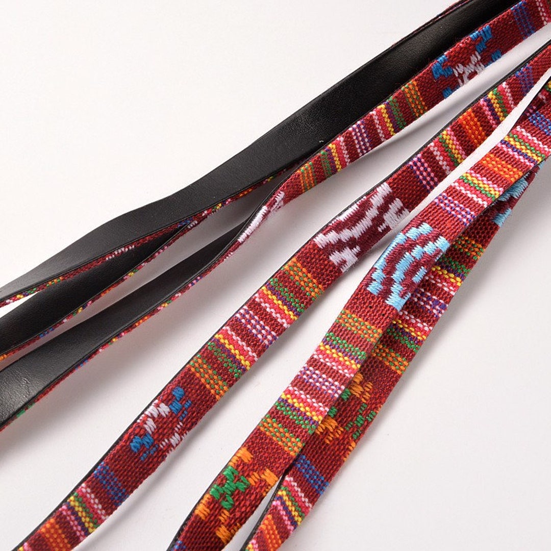 Brick Red Multicolor Flat Embroidered Tribal Pattern Cord - Etsy