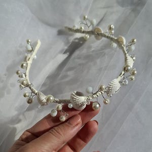 Beach Hair Accessories, Mermaid Crown, White Shells Tiara, Seashell ...