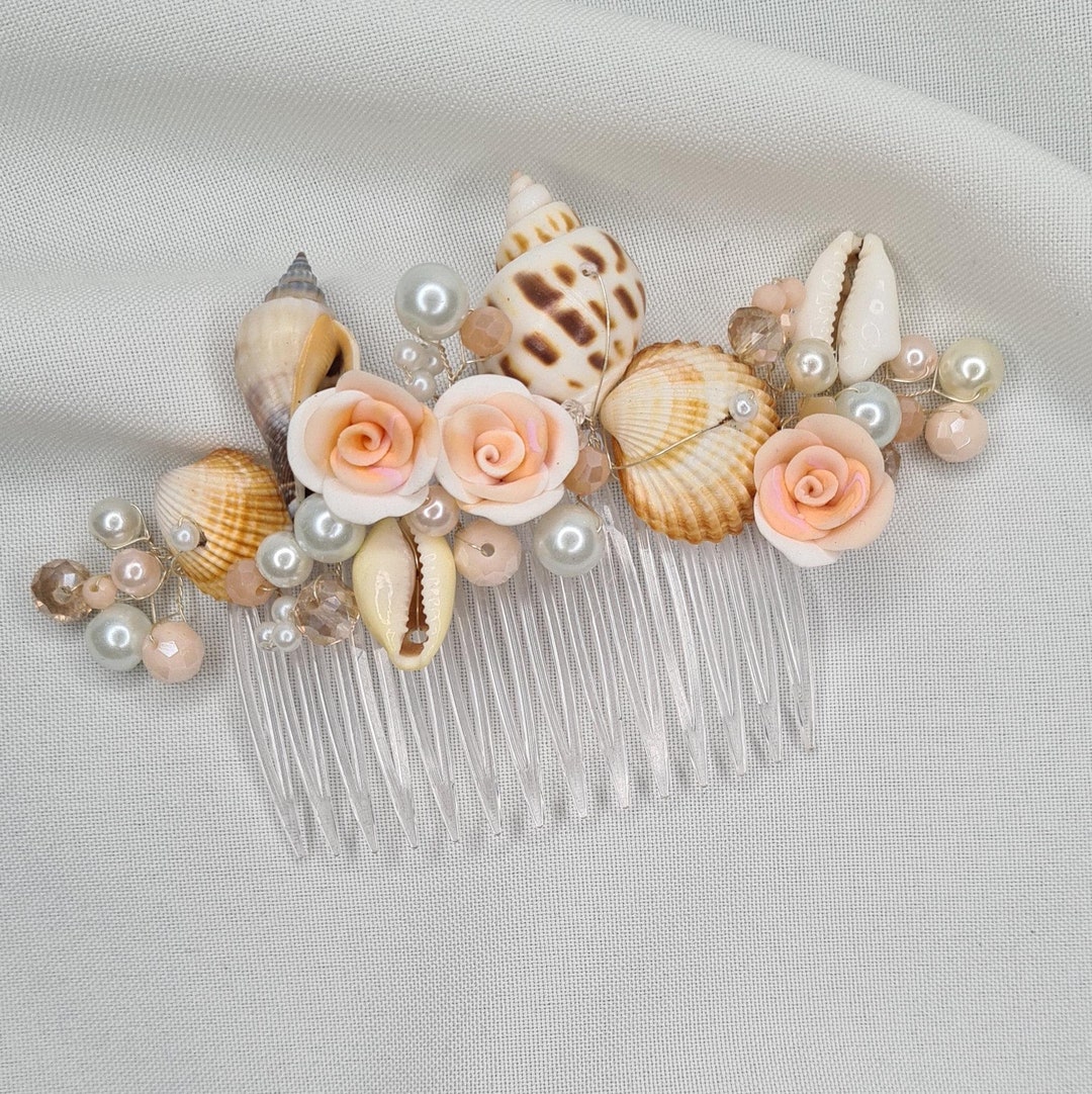 Beach Hair Comb, Seashell Hair Comb, Shells Headpiece, Beach Bridal ...