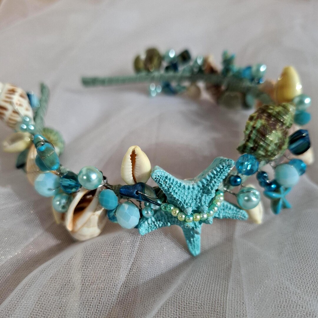 Seashell Tiara, Starfish Headband, Mermaid Crown, Shell Headband, Beach ...