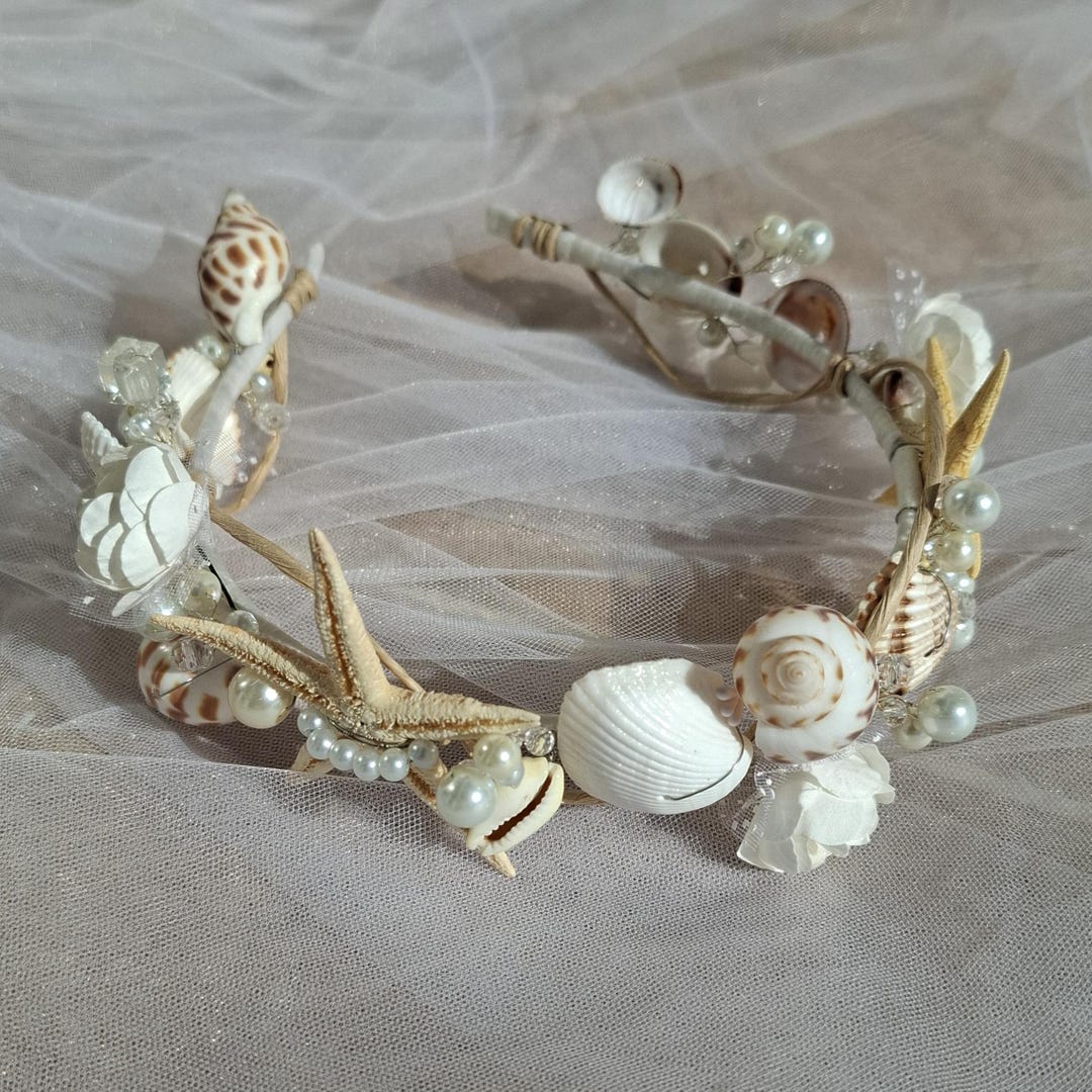 Mermaid Crown, Beach Tiara, Shells Headpiece, Starfish Crown, Beach ...