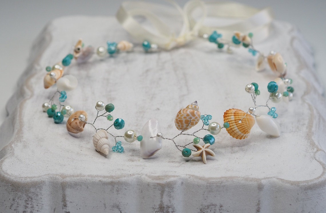 Beach Seashell Headpiece Beach Wedding Hair Vine Shells | Etsy