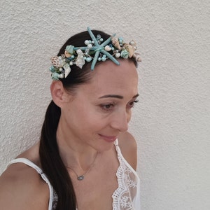 Starfish Headband, Mermaid Crown Costume, Blue Shells Tiara, Starfish ...