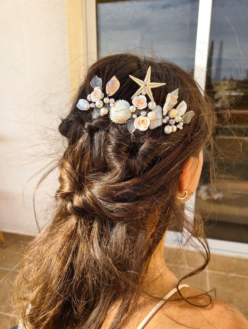 Shells Hair Comb Seashell Headpiece Starfish Beach Hairpiece - Etsy