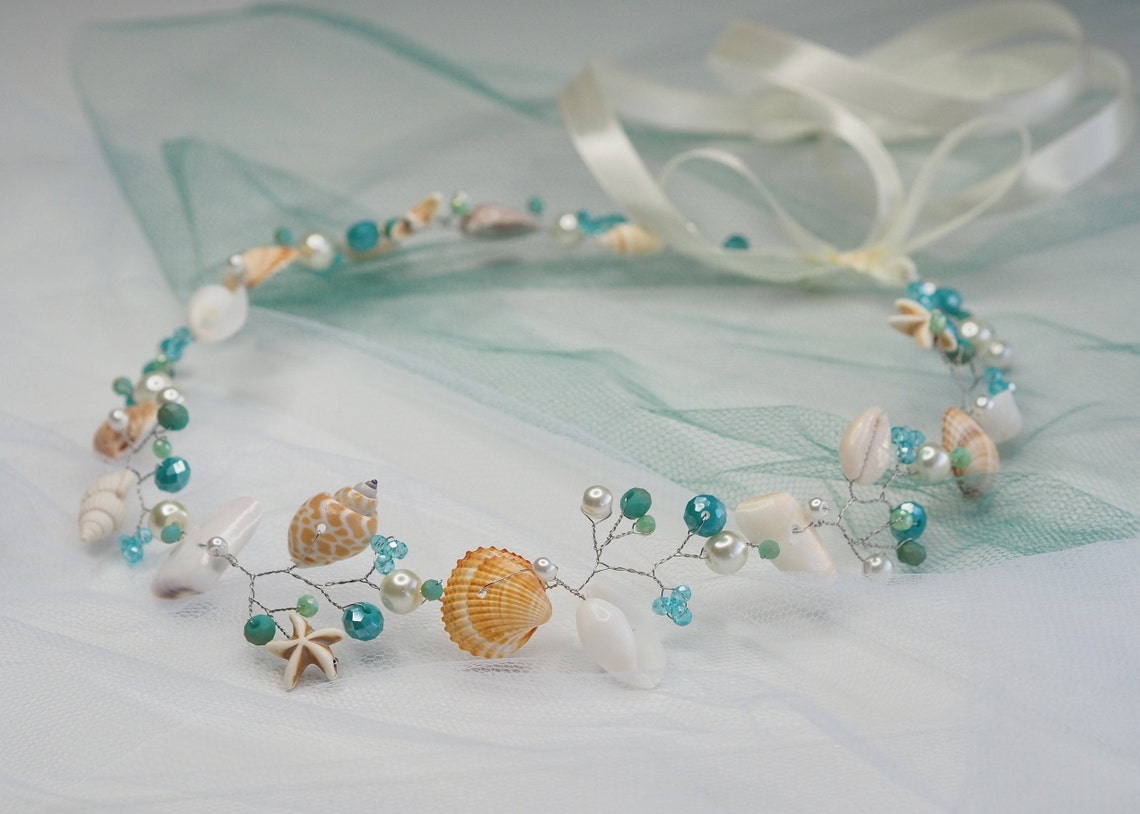 Beach Seashell Headpiece Beach Wedding Hair Vine Shells | Etsy