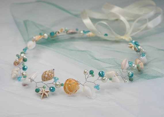 Beach Seashell Headpiece Beach Wedding Hair Vine Shells | Etsy