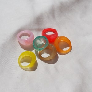 Colorful Chunky Rings, Resin Rings, Funky Rings, Y2k Rings, Acrylic ...