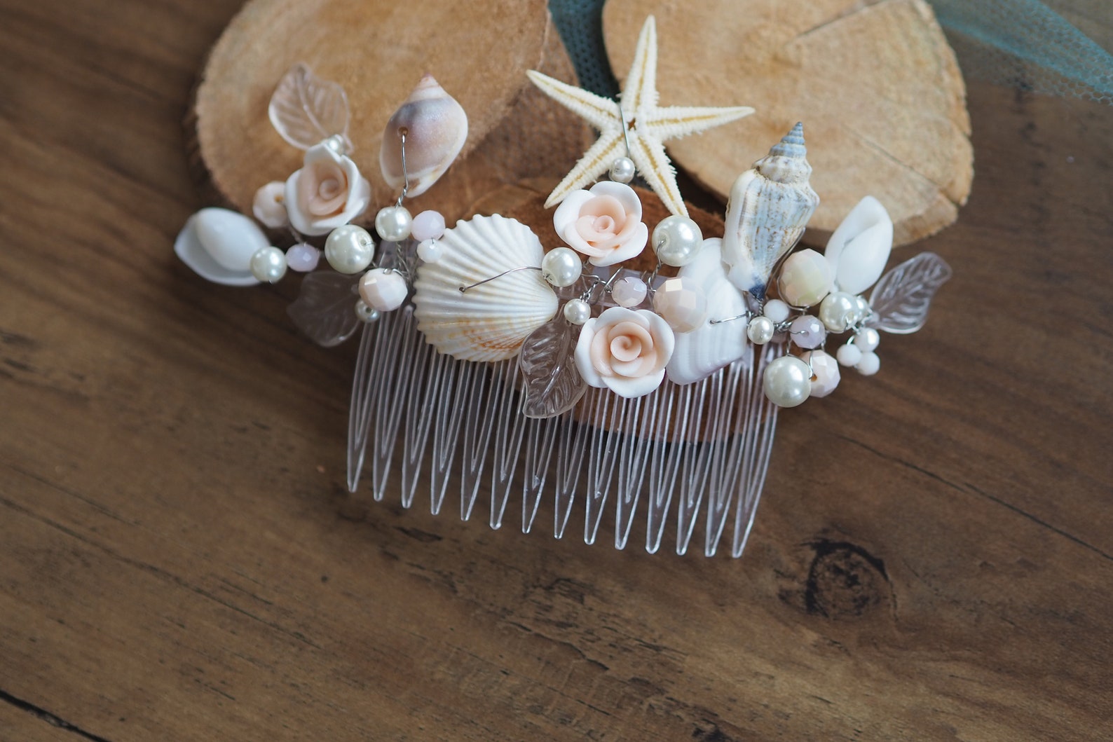 Shells Hair Comb Seashell Headpiece Starfish Beach Hairpiece - Etsy