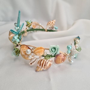 Starfish Headband, Mermaid Crown Costume, Blue Shells Tiara, Starfish ...