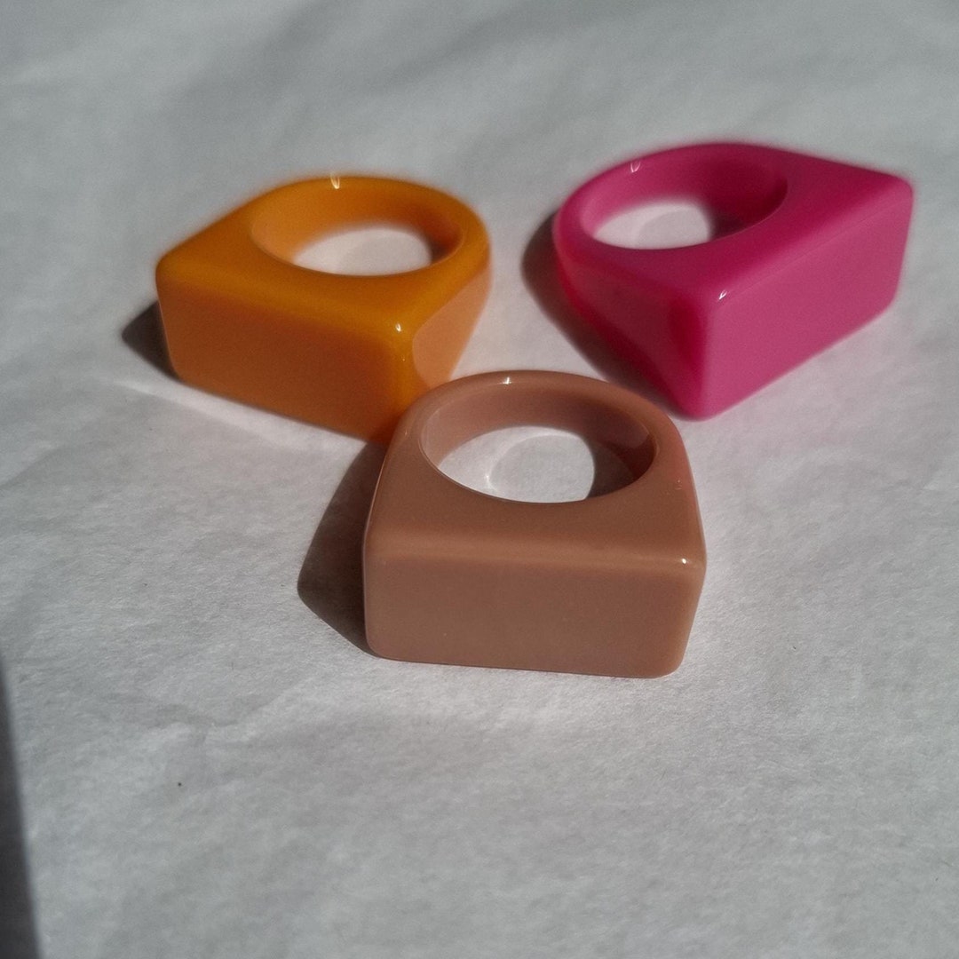 Chunky Rings, Resin Rings, Funky Rings, Y2k Rings, Acrylic Ring, Trendy ...