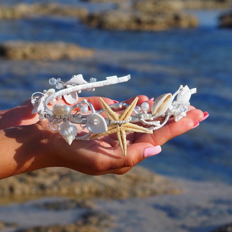 Beach Crown Seashell Tiara Beach Wedding Tiara Starfish | Etsy