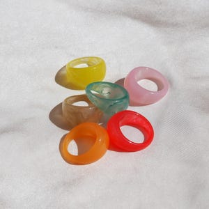 Colorful Chunky Rings, Resin Rings, Funky Rings, Y2k Rings, Acrylic ...
