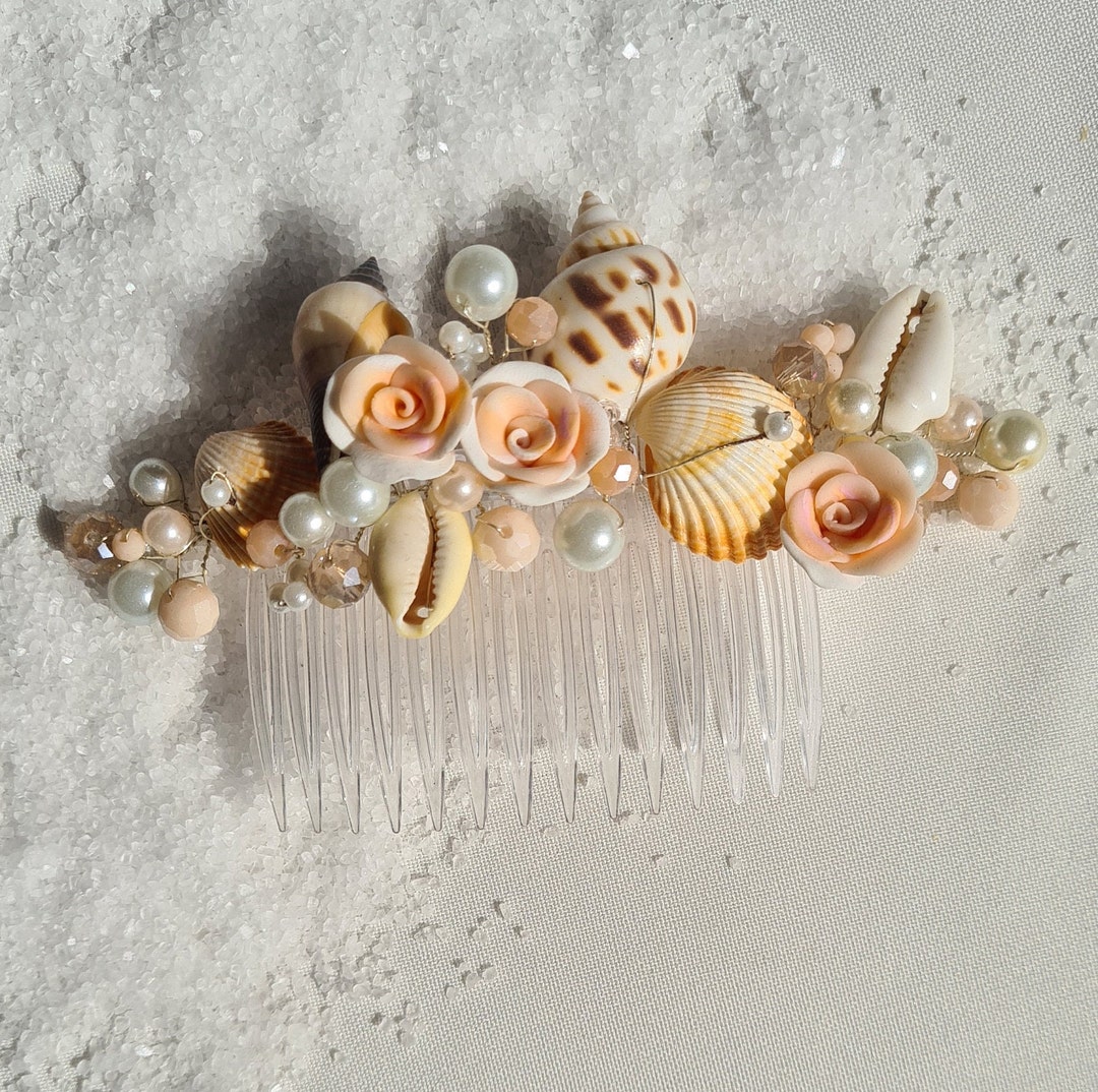 Beach Wedding Hair Comb, Seashell Hair Combs, Shells Haircomb, Beach ...