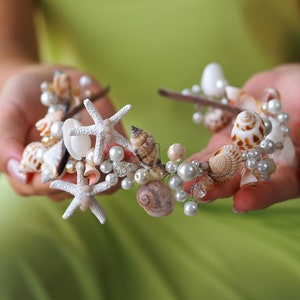 Beach Shells Tiara Seashell Headpiece Starfish Crown Beach | Etsy