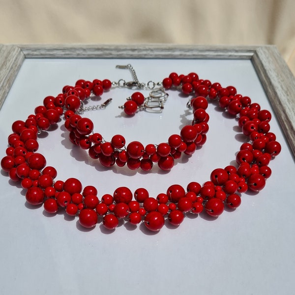Red Jewelry Set - Etsy