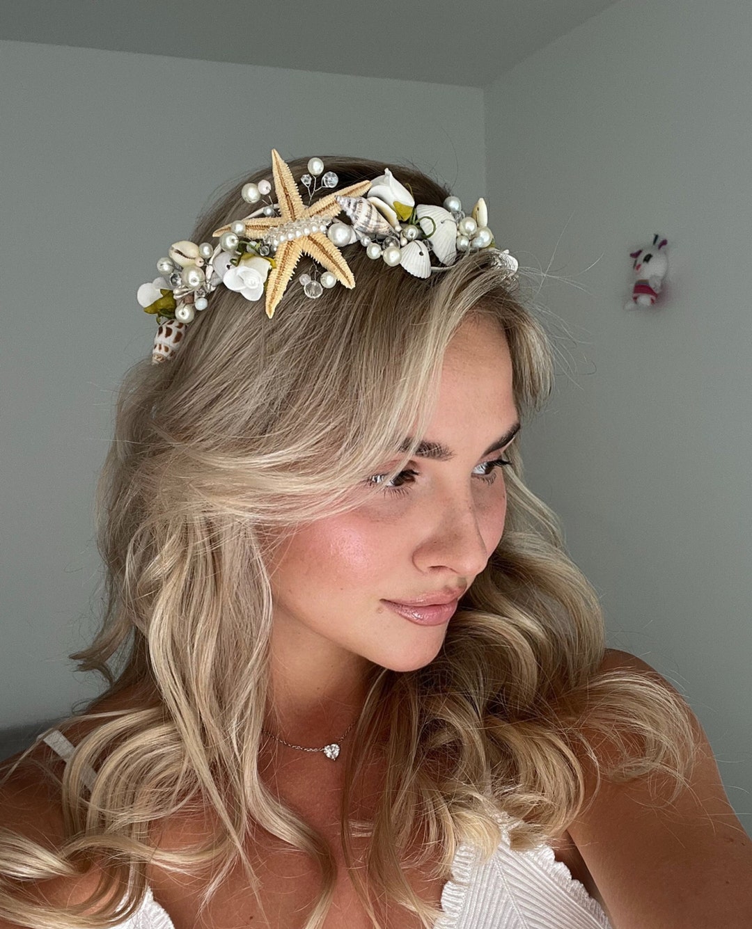 Beach Bridal Tiara, Wedding Shells Headpiece, Pearl Starfish Crown ...