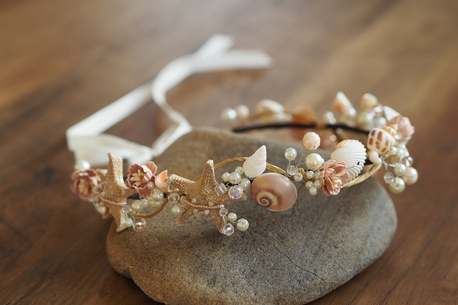Beach Bridal Tiara Wedding Seashell Headpiece Starfish - Etsy