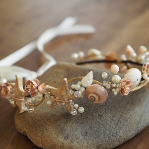 Beach Bridal Tiara Wedding Seashell Headpiece Starfish | Etsy
