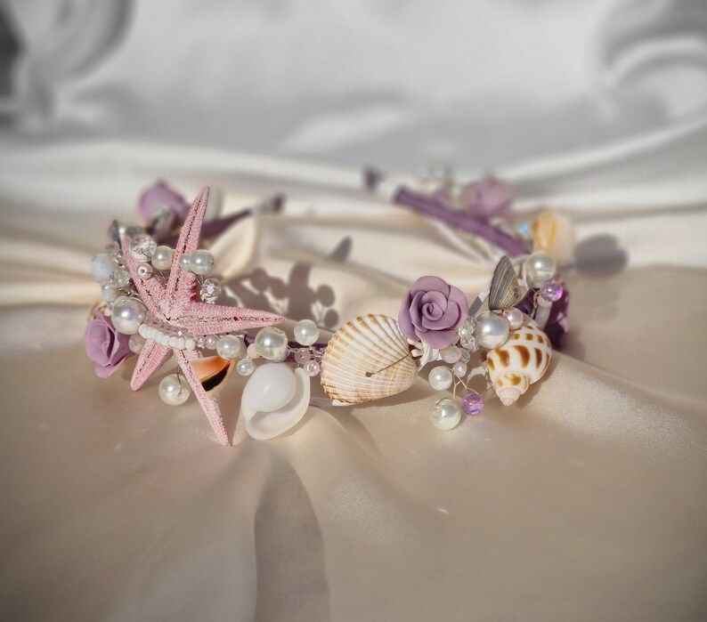 Beach Bridal Tiara Wedding Shell Headpiece Mermaid Headband - Etsy