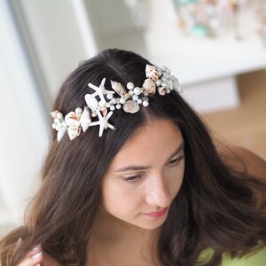 Beach Shells Tiara Seashell Headpiece Starfish Crown Beach | Etsy