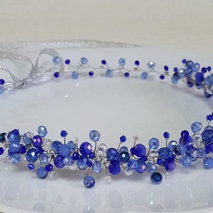 Sapphire Crystal Headpiece Blue Hair Accessory Blue Tiara - Etsy