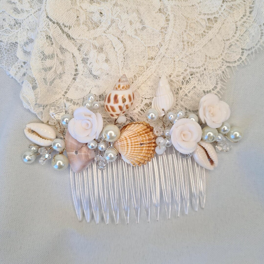 Bohemian Beach Hair Comb, Seashell Haircomb, Shells Hair Halo, Beach ...