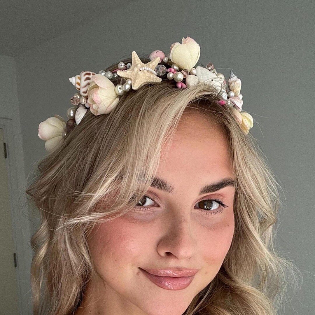 Beach Shells Tiara, Seashell Headpiece, Starfish Crown, Beach Hair ...