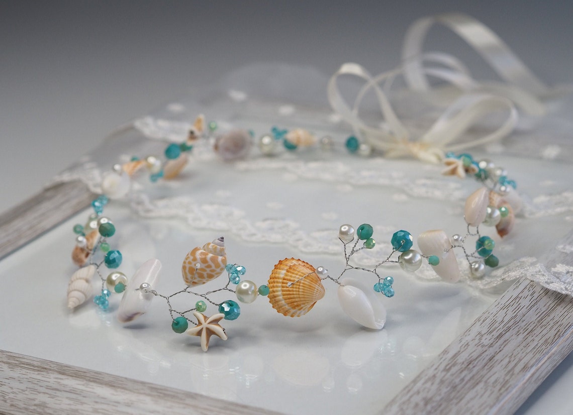 Beach Seashell Headpiece Beach Wedding Hair Vine Shells | Etsy