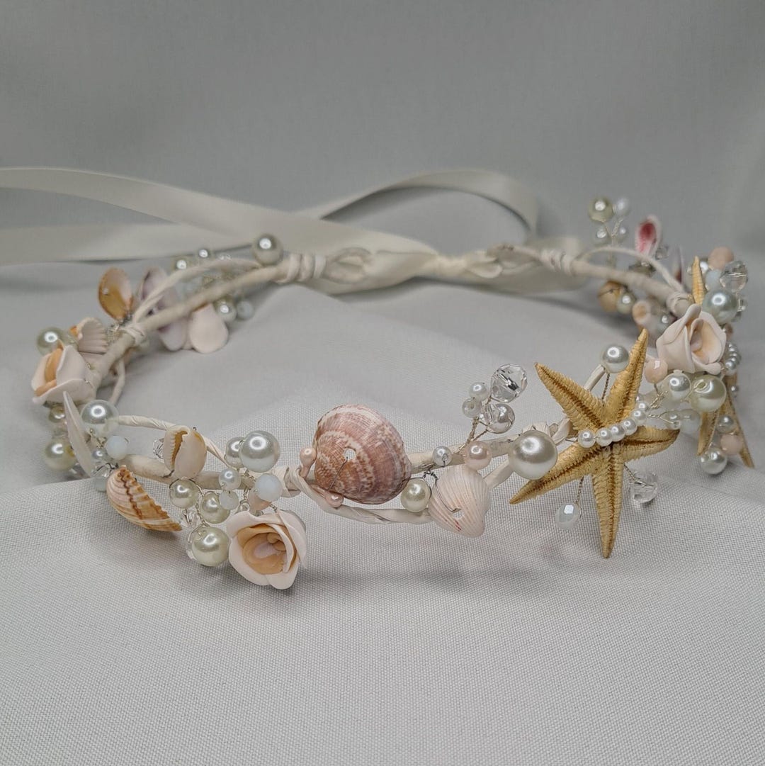 Beach Bridal Tiara, Wedding Seashell Headpiece, Starfish Crown, Beach ...