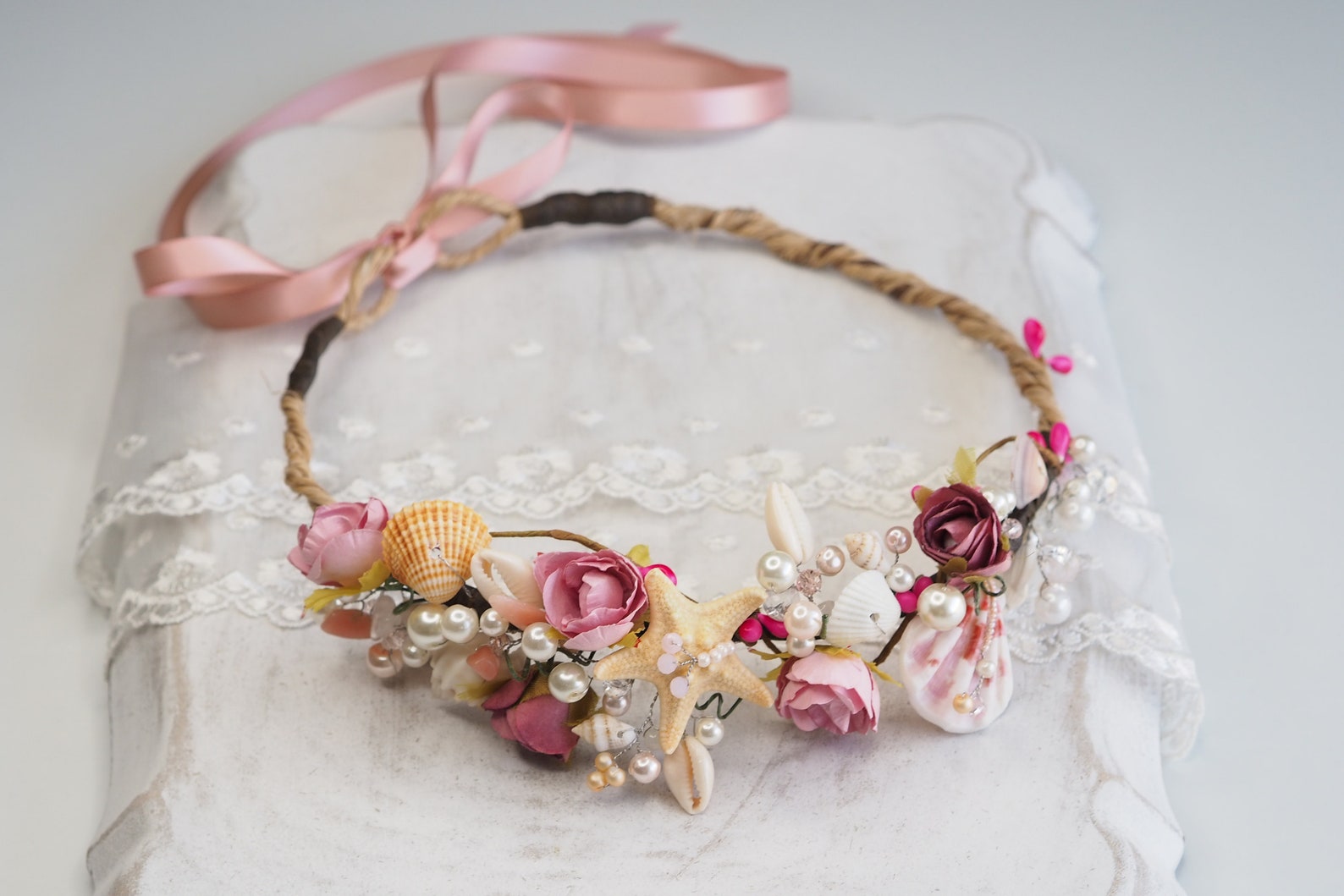 Seashell Headpiece Beach Head Wreath Wedding Seashell Crown - Etsy