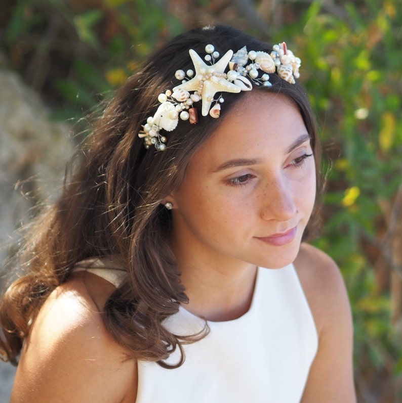 Beach Tiara Seashell Headpiece Mermaid Crown Shells Hair - Etsy