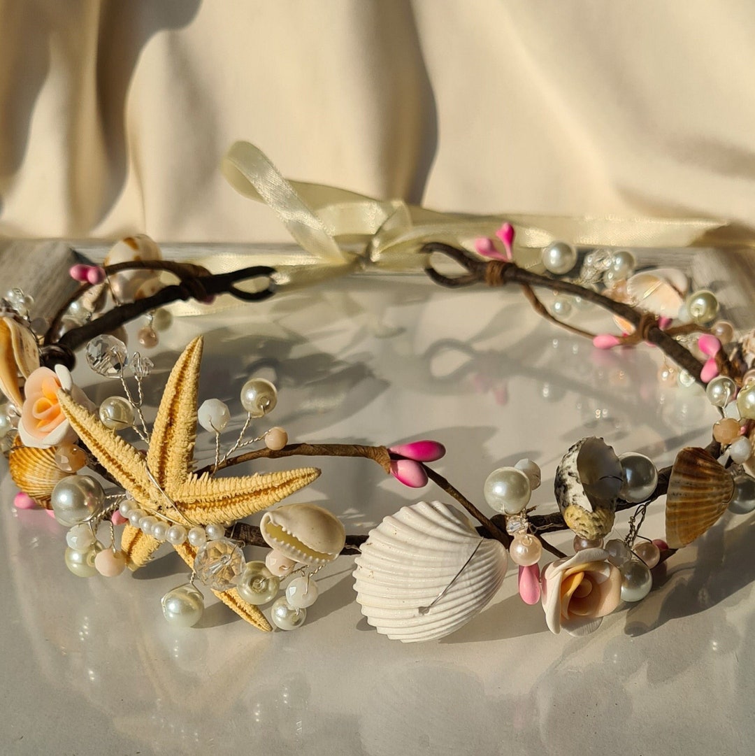 Seashell Head Wreath, Beach Wedding Hair Accessory, Shells Headpiece ...