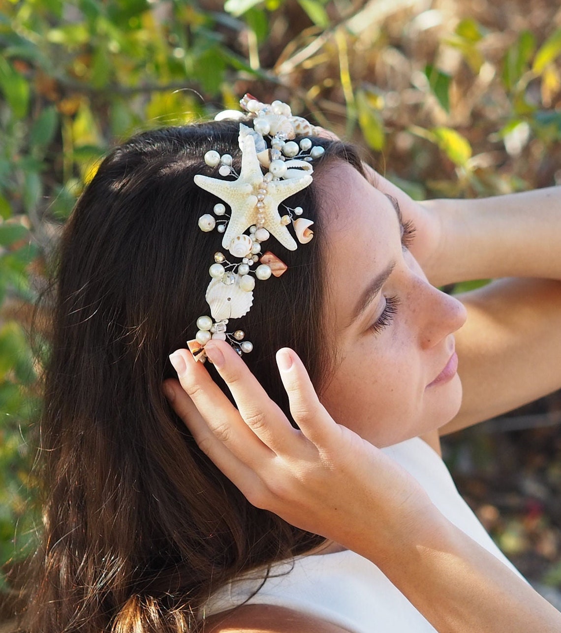 Beach Tiara Seashell Headpiece Mermaid Crown Shells Hair - Etsy