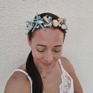 Starfish Headband, Mermaid Crown Costume, Blue Shells Tiara, Starfish ...