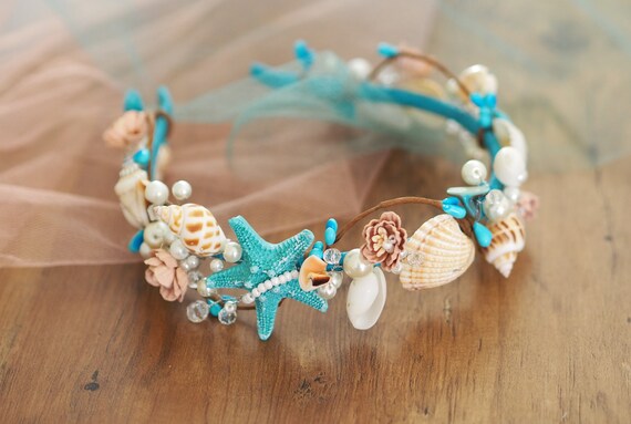 Beach Bridal Tiara Seashell Headpiece Starfish Crown - Etsy