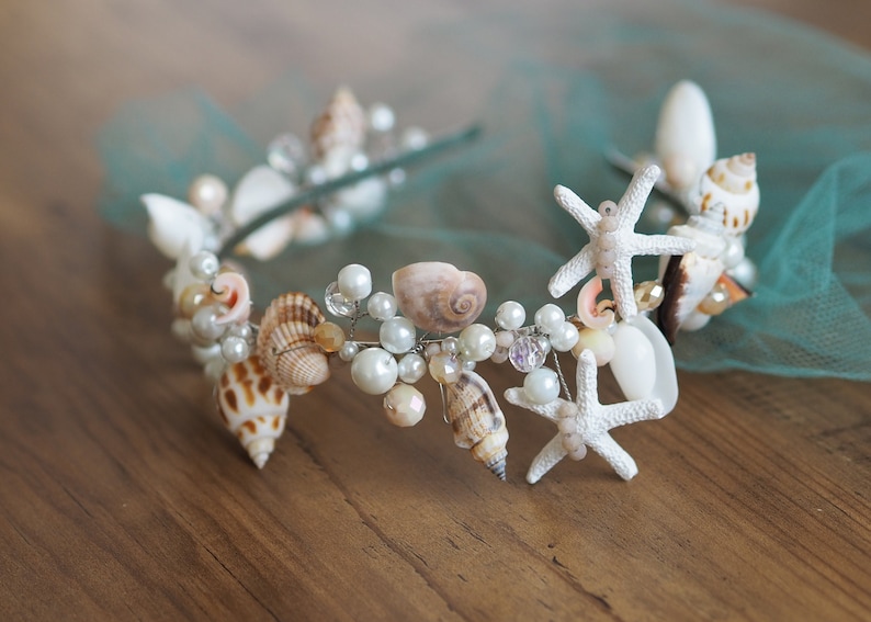 Beach Shells Tiara Seashell Headpiece Starfish Crown Beach | Etsy