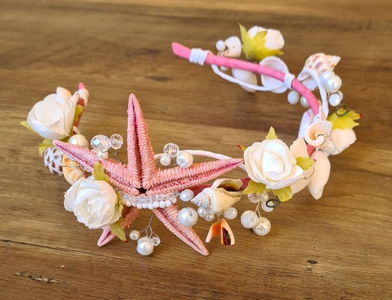 Beach Tiara Seahells Headpiece Mermaid Headband Shells Tiara - Etsy
