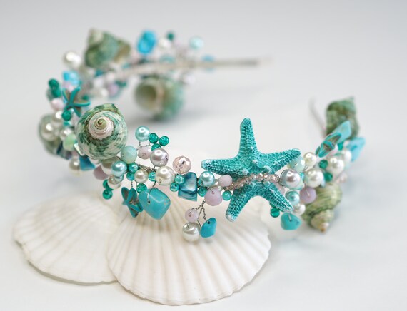 Mermaid Crown Seashell Tiara Starfish Headband Shell - Etsy