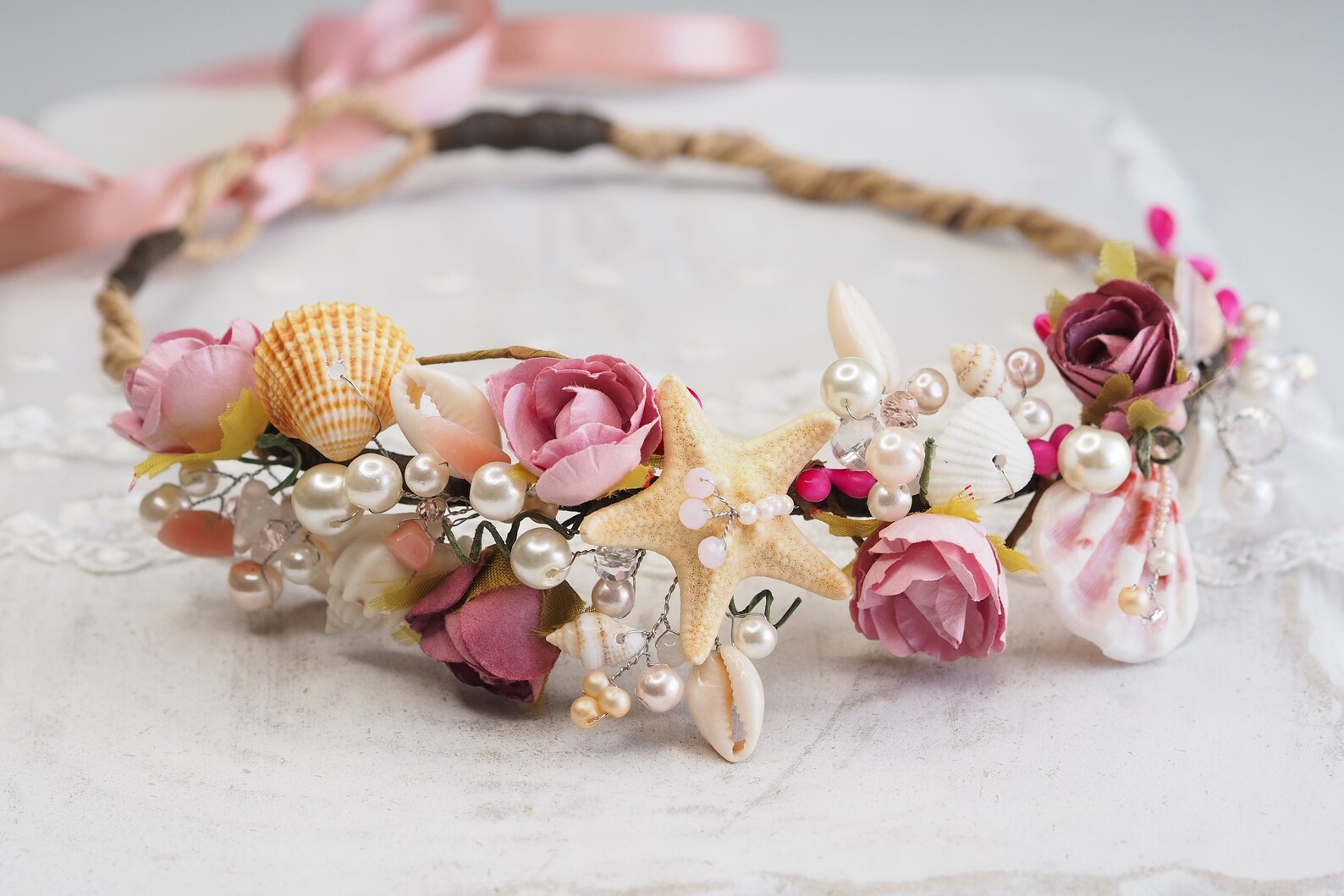 Seashell Headpiece Beach Head Wreath Wedding Seashell Crown - Etsy