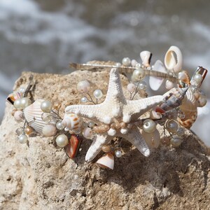 Beach Bridal Tiara, Wedding Seashell Headpiece, Starfish Crown, Beach ...