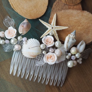 Shells Hair Comb Seashell Headpiece Starfish Beach Hairpiece - Etsy