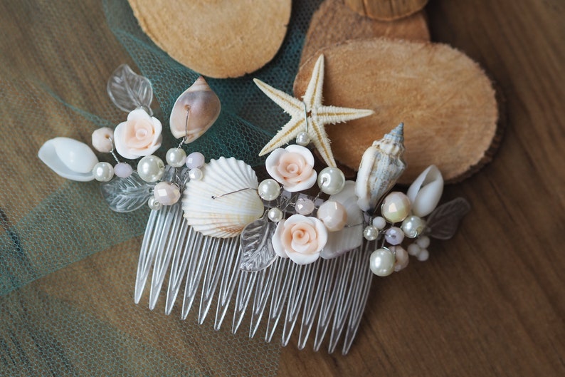 Shells Hair Comb Seashell Headpiece Starfish Beach Hairpiece - Etsy
