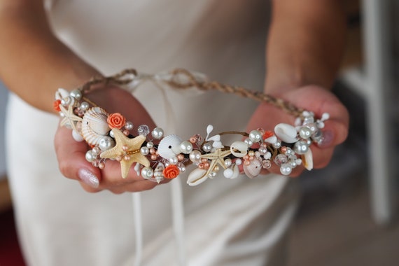 Shells Headpiece Beach Bridal Headpiece Seashells Hair | Etsy UK