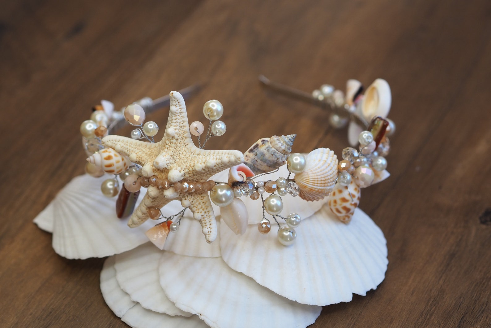 Beach Tiara Seashell Headpiece Mermaid Crown Shells Hair - Etsy