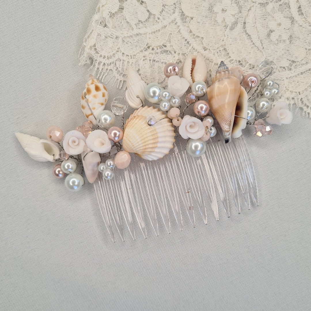 Bohemian Beach Hair Comb, Seashell Haircomb, Shells Hair Halo, Beach ...