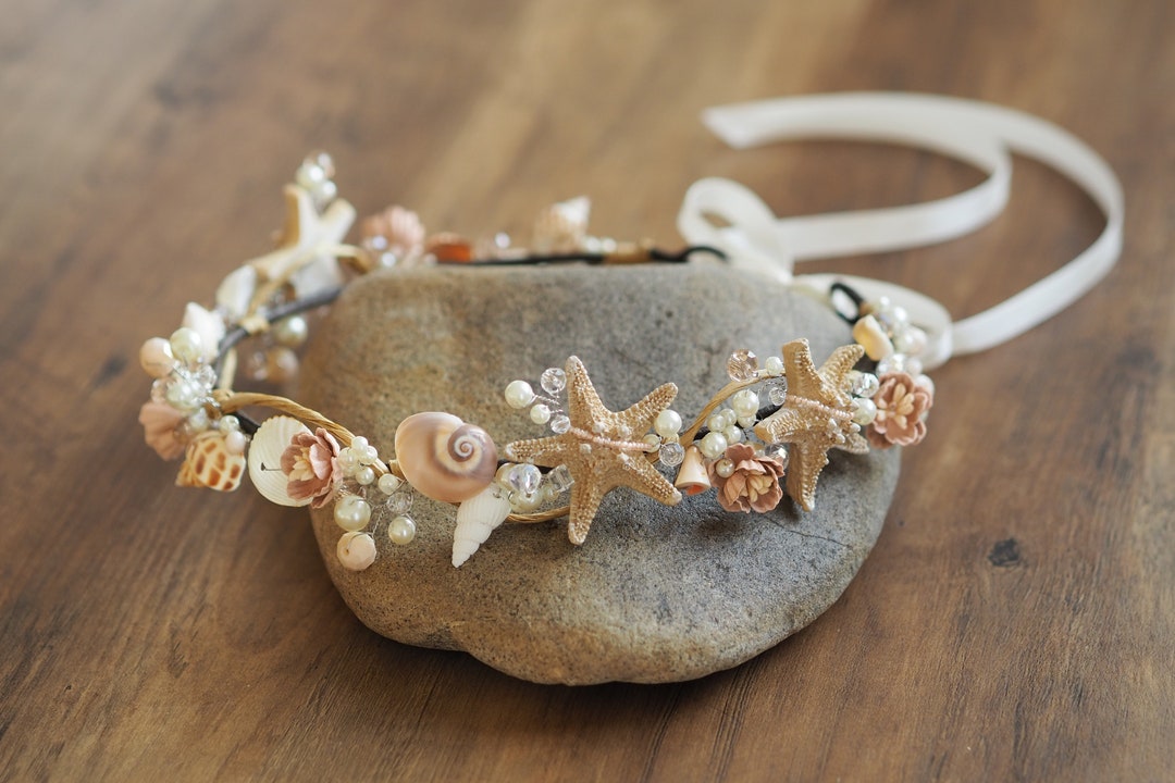 Beach Bridal Tiara Wedding Seashell Headpiece Starfish - Etsy